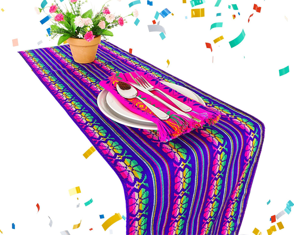 Mexican Table Runner in Purple | FiestaConnect – FIESTACONNECT