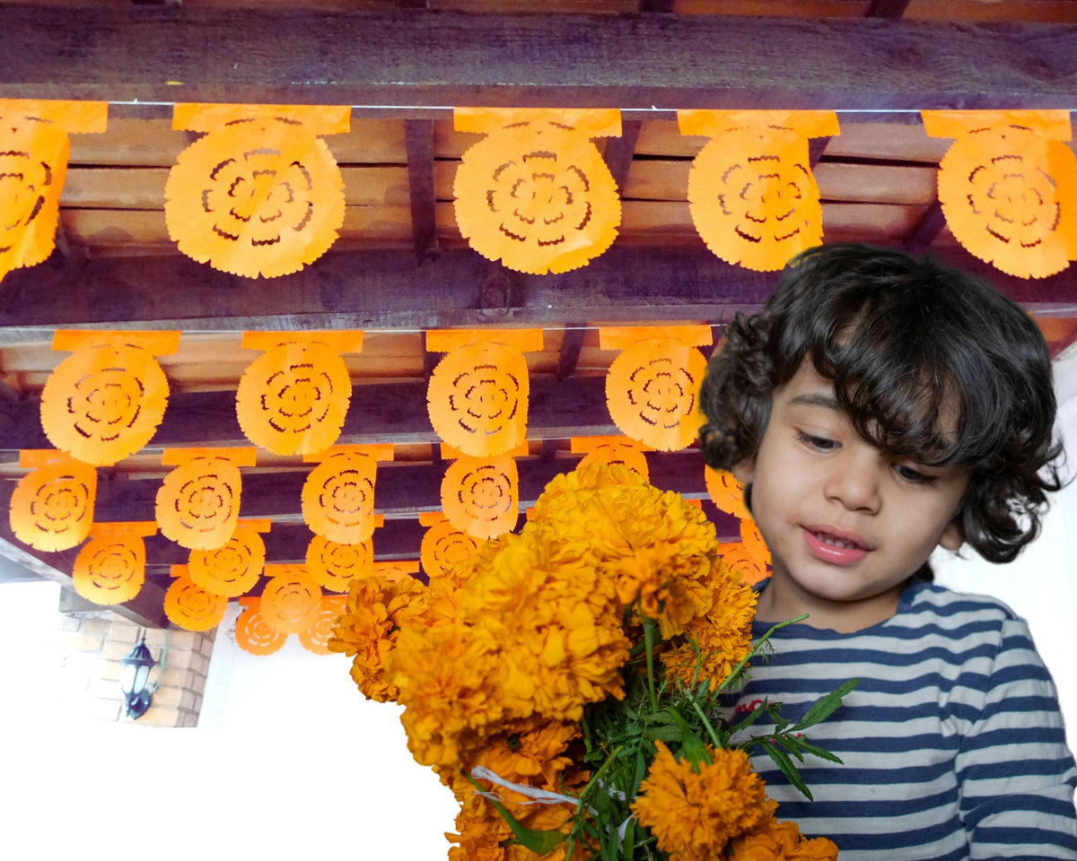 Day of the Dead Marigold Papel Picado Banners (Tissue Paper, 60ft Tota ...