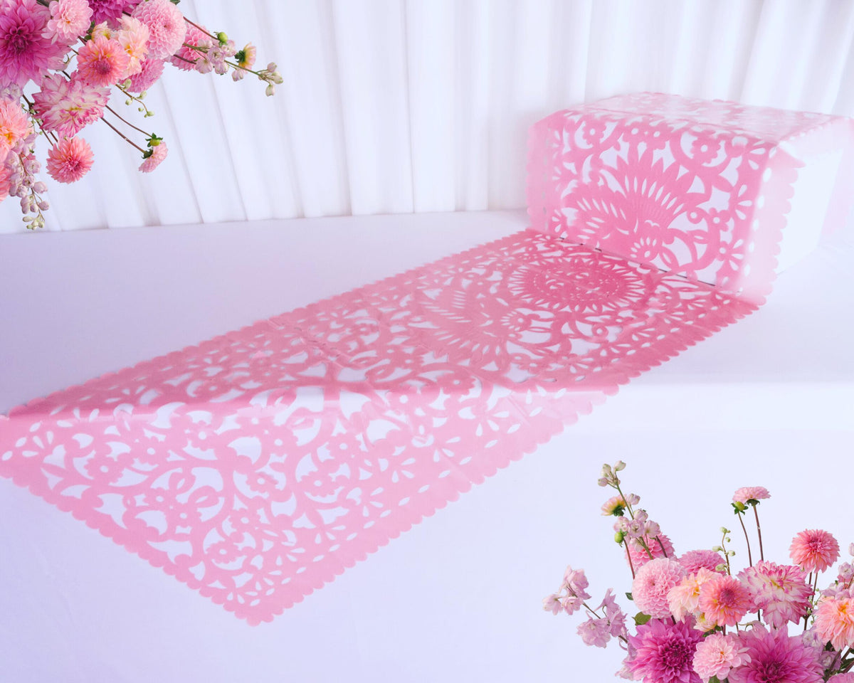 2 Pack, Light Pink Plastic Table Runners, Mexican Fiesta Decor, 20x72 ...