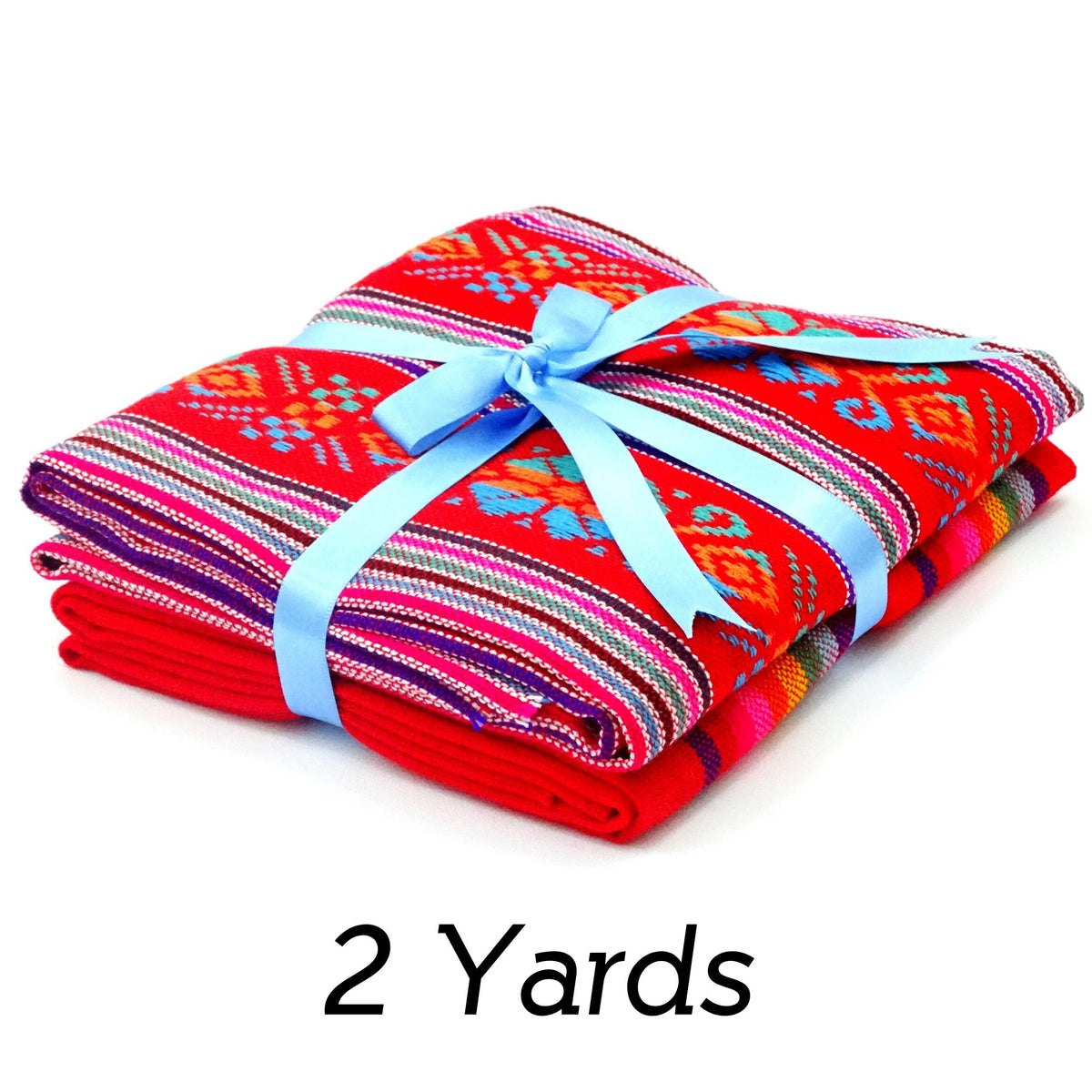 Mexican Fabric in Red Tribal & Stripes (2 Yards) | FiestaConnect ...