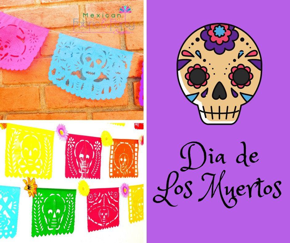 Día de Los Muertos Papel Picado Banner in Multi-Color | FiestaConnect ...