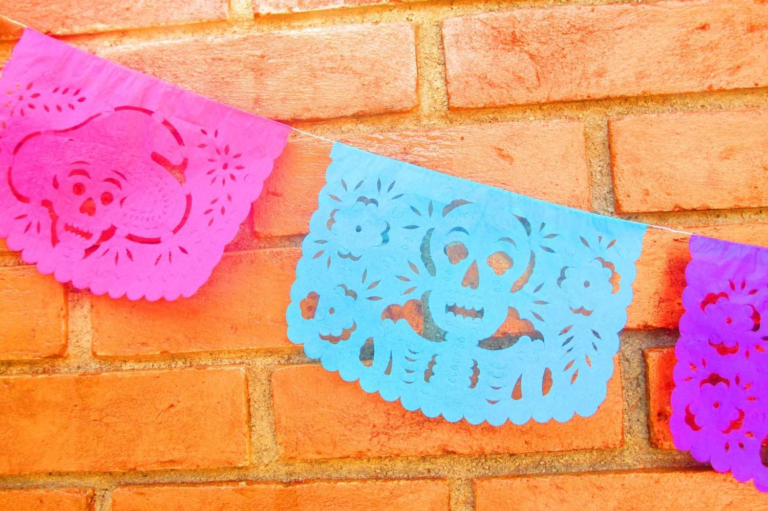 Día de Los Muertos Papel Picado Banner in Multi-Color | FiestaConnect ...